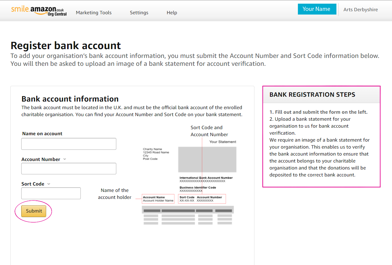 How to Set Up an AmazonSmile Account for Your Charity | Arts Derbyshire